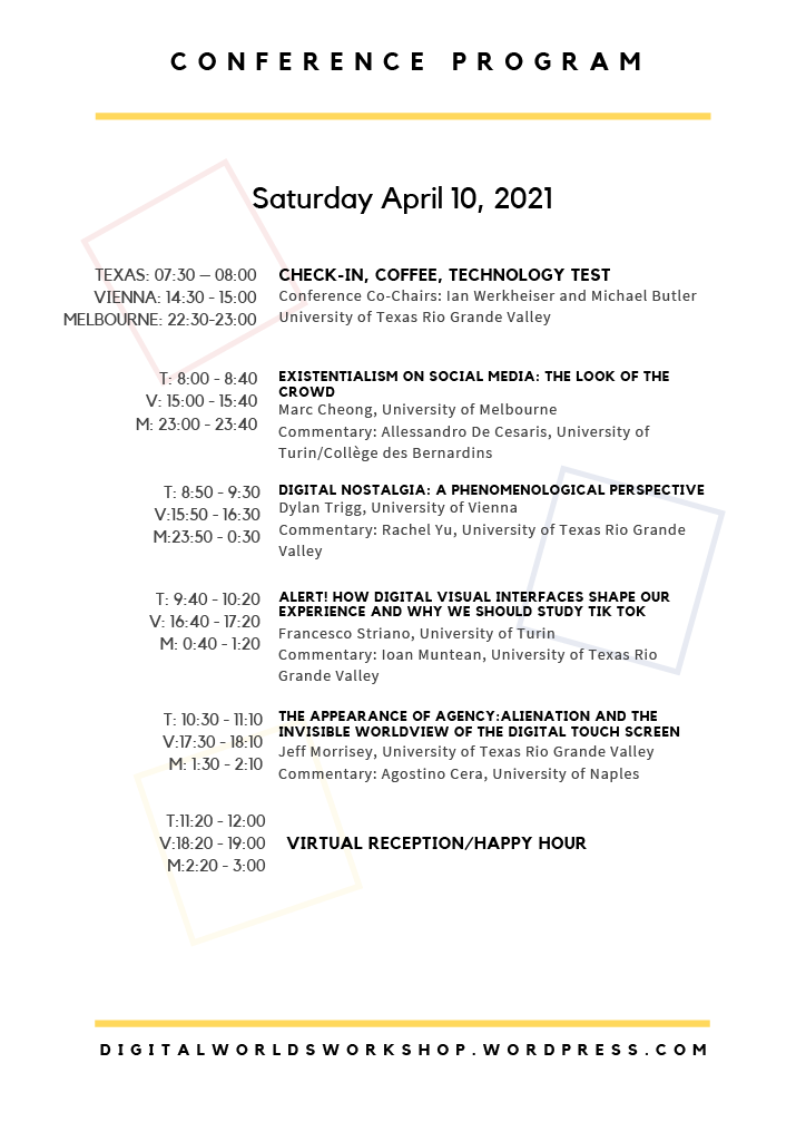 2021 Workshop Program – Digital Worlds Workshop