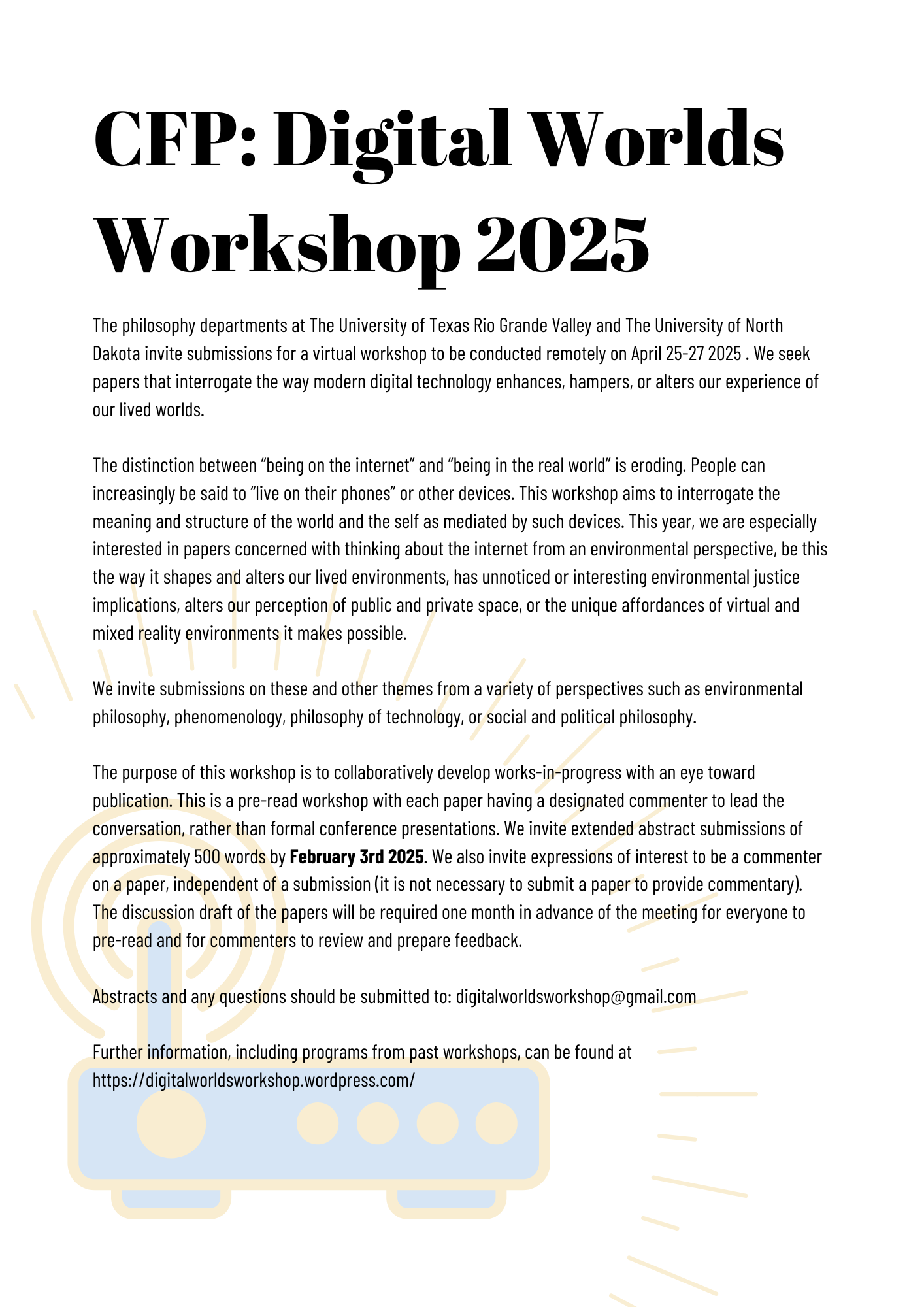 Virtual Workshop – Digital Worlds Workshop